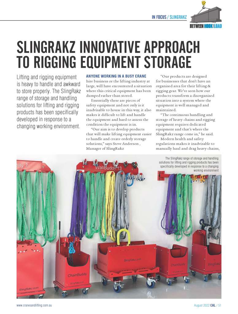Article in Cranes and Lifting: Innovative Approach to Equipment Storage ...